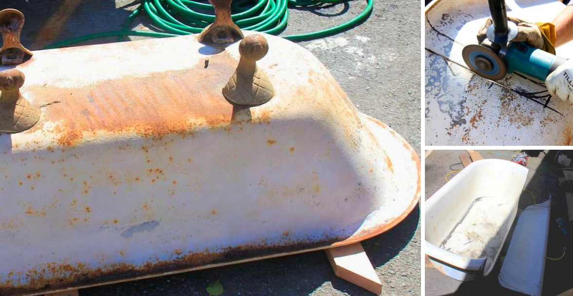 Stará rezavá vana se stala základem pro komfortní sedačku - Světkreativity