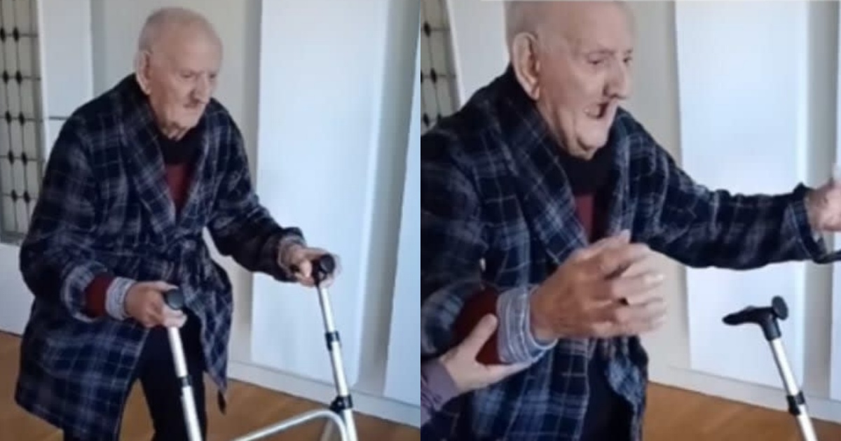 103letý dědeček přišel o naděje. Po otevření dveří neudržel slzy